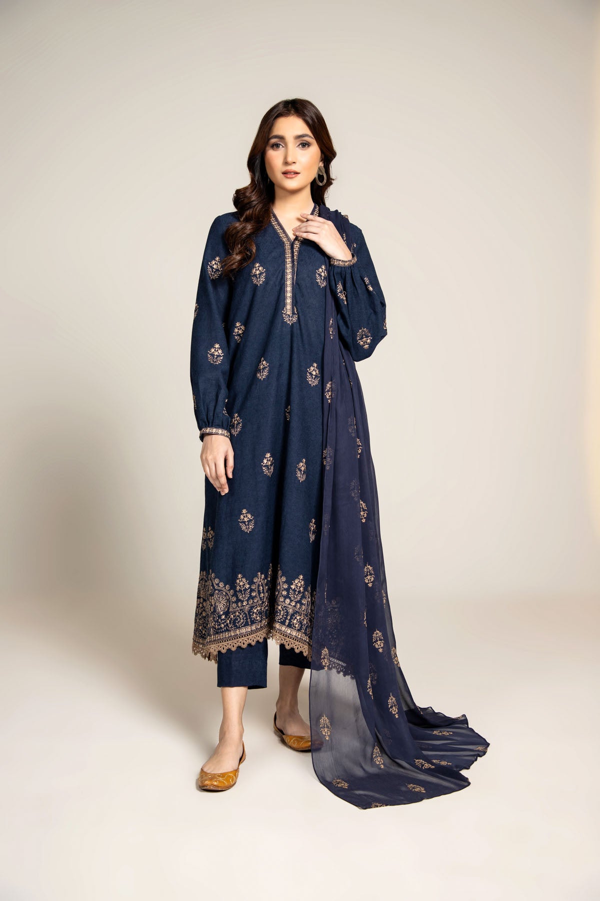 EMBROIDERED COTTON KARANDI 3 PCS (UNSTITCHED) – The Fabric Store Pakistan