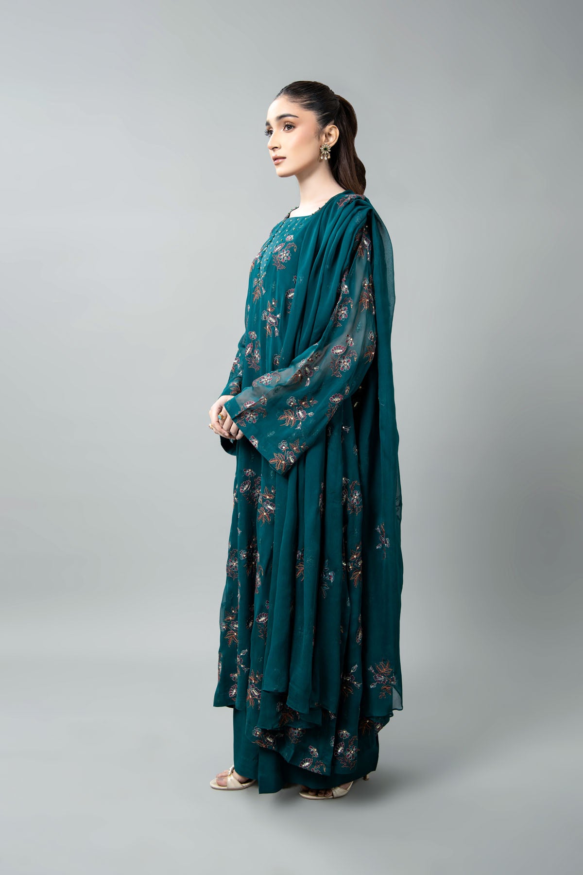 EMBROIDERED & EMBELISHED CHIFFON 3 PCS (UNSTITCHED) – The Fabric Store ...