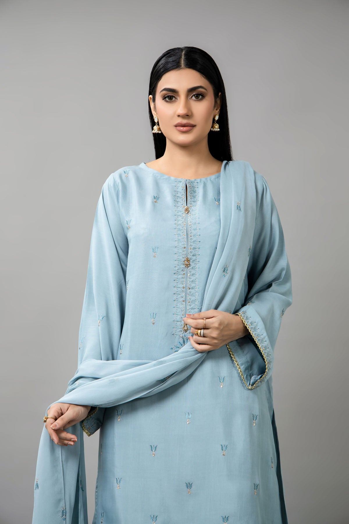 PRET EMBROIDERED & EMBELISHED RAW SILK 3 PCS – The Fabric Store Pakistan