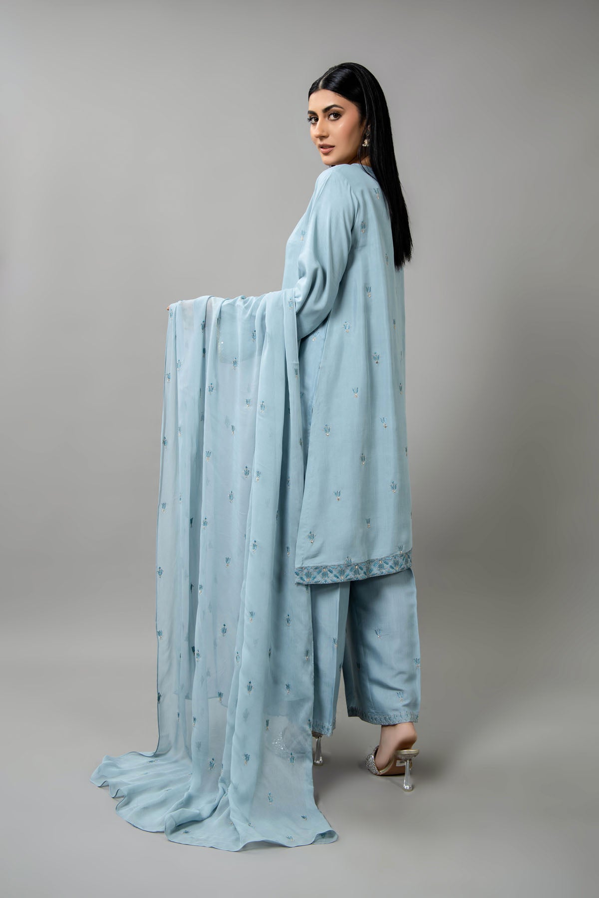 PRET EMBROIDERED & EMBELISHED RAW SILK 3 PCS – The Fabric Store Pakistan