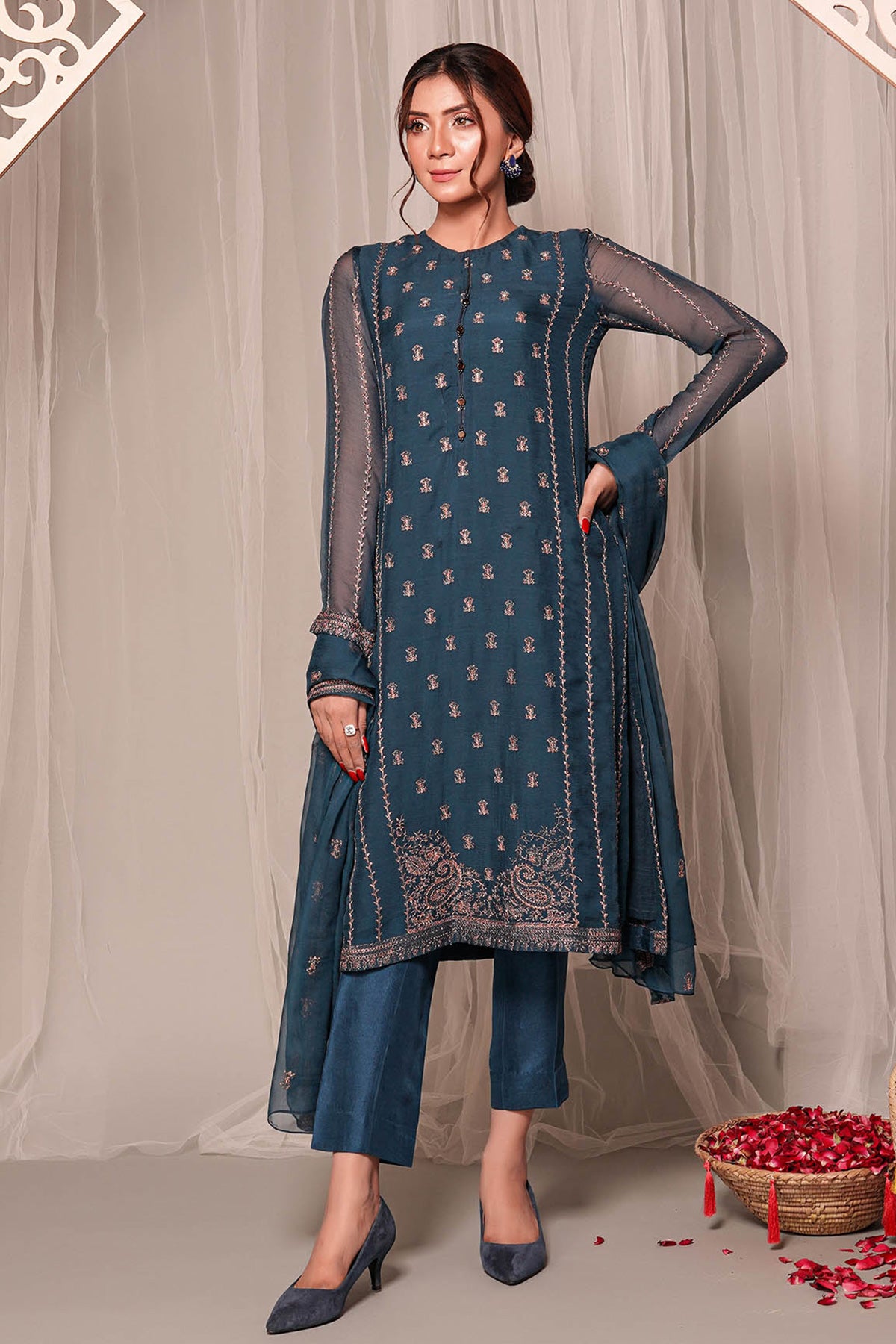 Buy Women Dresses Online in Pakistan, Embroidered Chiffon Suits – The ...