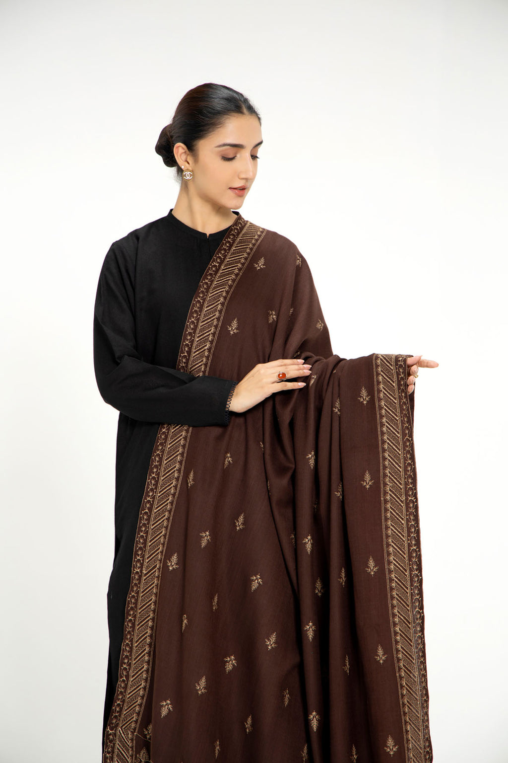 EMBROIDERED PASHMINA SHAWL – The Fabric Store Pakistan